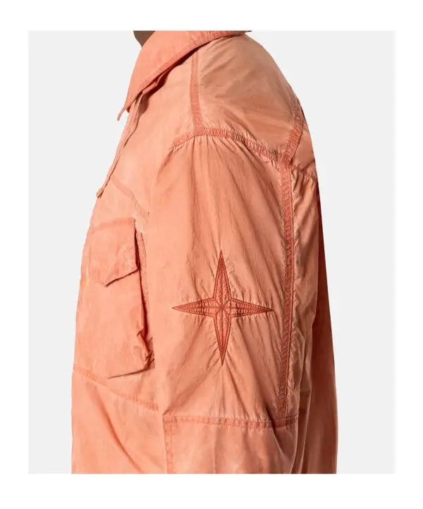 Stone Island Comfort-fit Zip-up Overshirt With Packable Hood