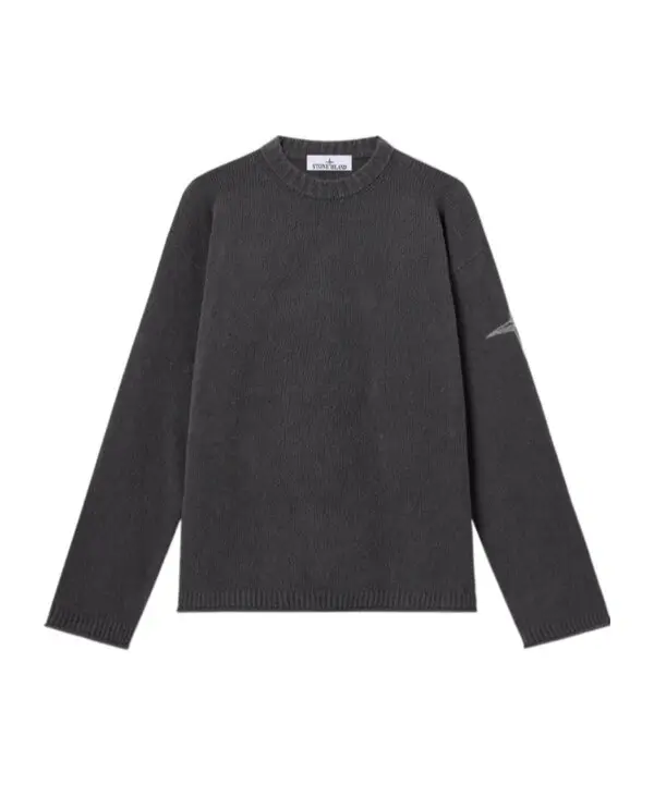 Stone Island Loose-fit Crewneck Jumper With Needle-punched Star
