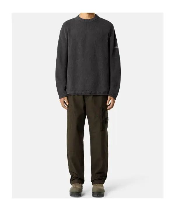 Stone Island Loose-fit Crewneck Jumper With Needle-punched Star