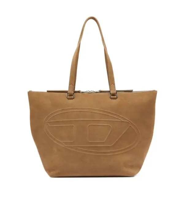 DIESEL® Suede Tote With Embossed Oval D Logo - Camel