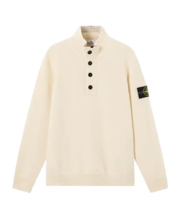 Stone Island Logo Patch Long-sleeve Sweater - Ivory