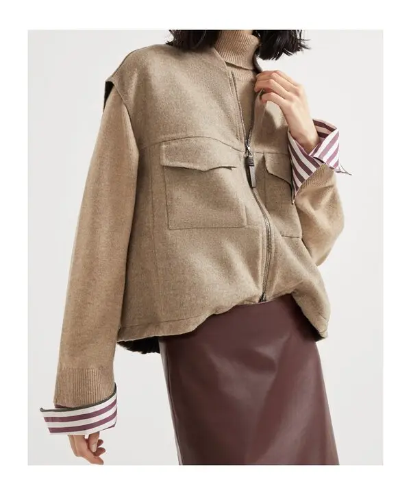 Brunello Cucinelli Zip-up Cap Sleeve Gilet