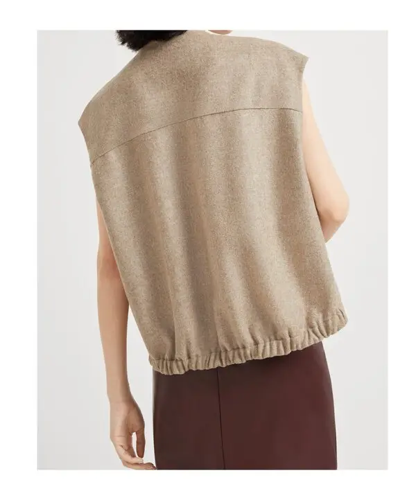 Brunello Cucinelli Zip-up Cap Sleeve Gilet