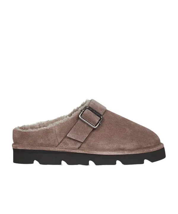Brunello Cucinelli Round Toe Buckled Mules