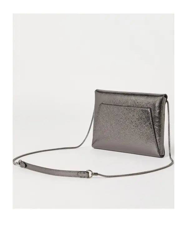 Brunello Cucinelli Metallic Flap Clutch Bag