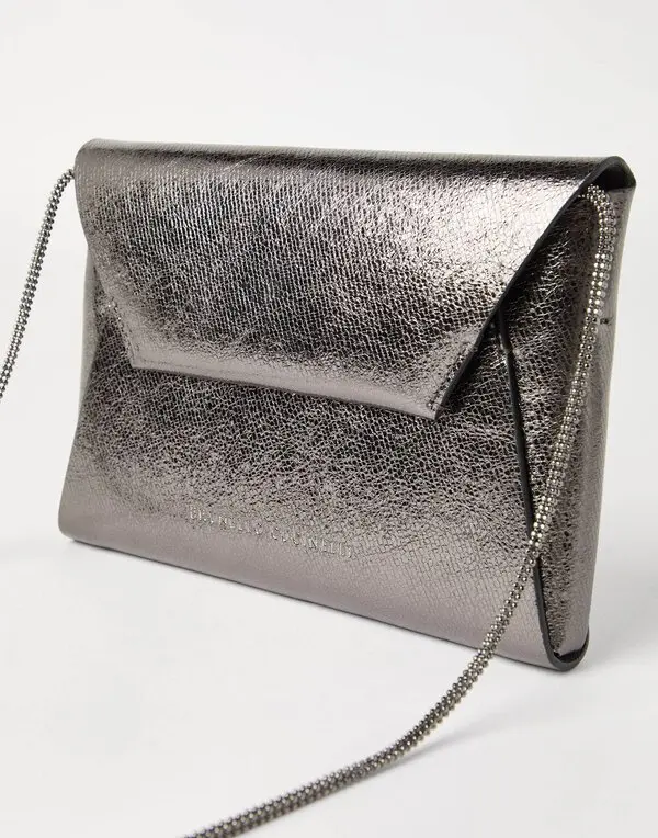 Brunello Cucinelli Metallic Flap Clutch Bag