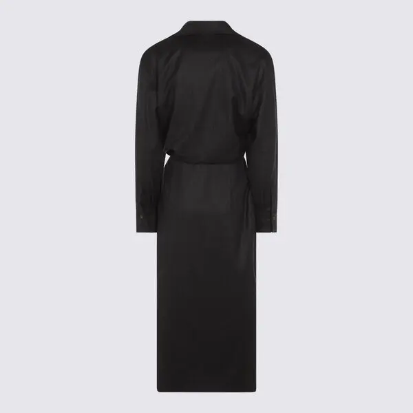Brunello Cucinelli Long-sleeved Wrap Midi Dress