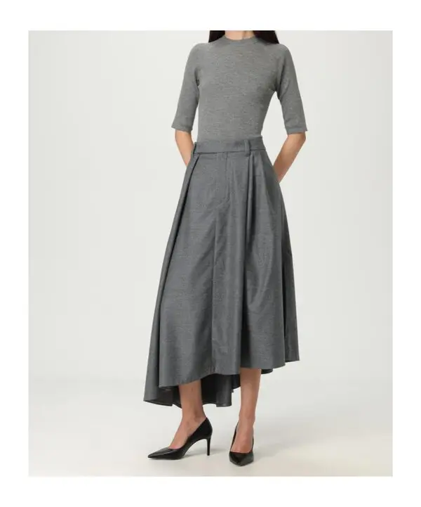 Brunello Cucinelli Asymmetrical Hem Midi Skirt