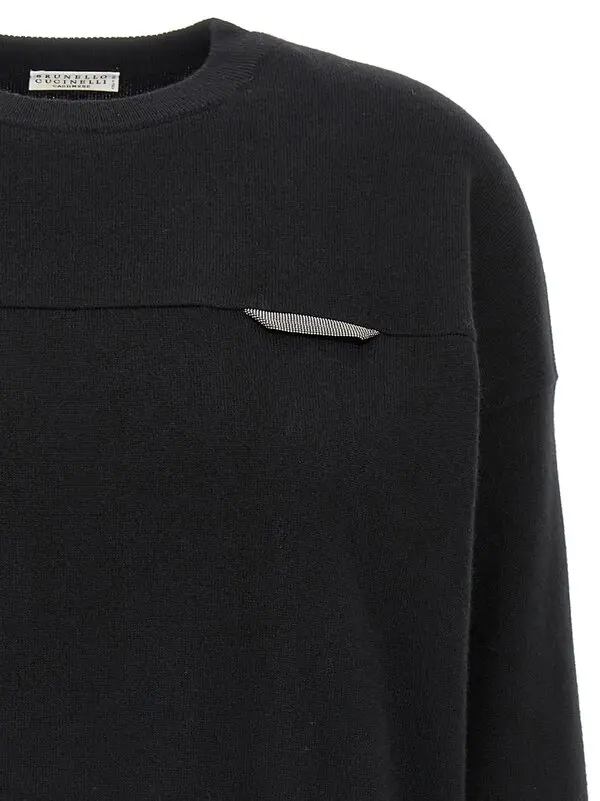 Brunello Cucinelli Monile Detailed Cropped Sweater