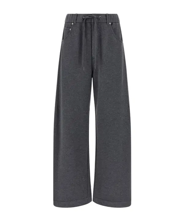 Brunello Cucinelli Cotton Drawstring Track Pants - Grey