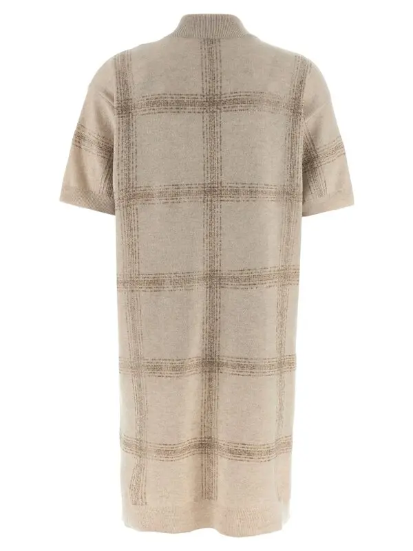 Brunello Cucinelli High Neck Knitted Mini Dress