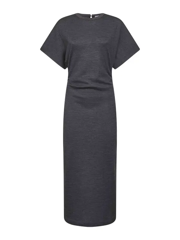 Brunello Cucinelli Slit Detailed Crewneck Dress