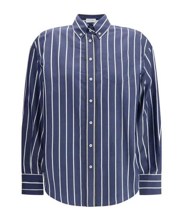 Brunello Cucinelli Striped Button-up Shirt - Blue