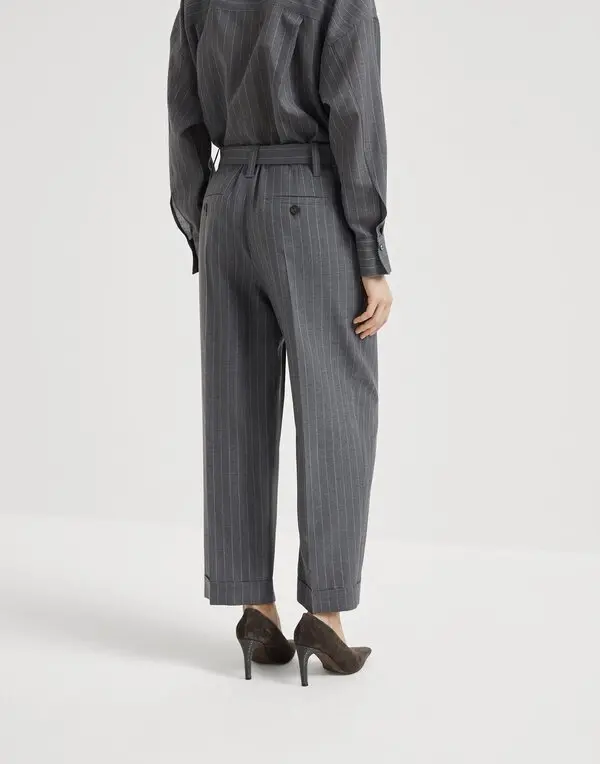 Brunello Cucinelli Pinstriped Cropped Pants