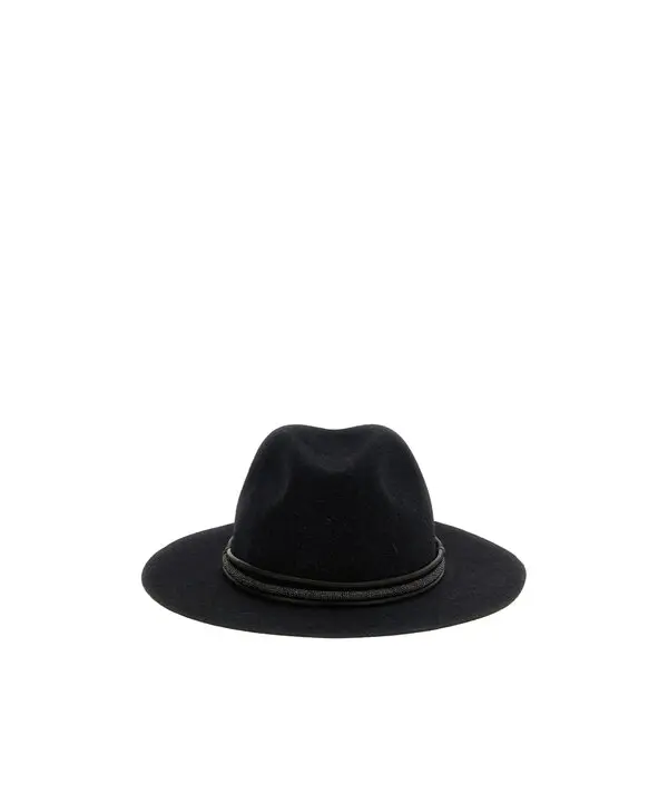 Brunello Cucinelli Embellished Band Fedora - Black