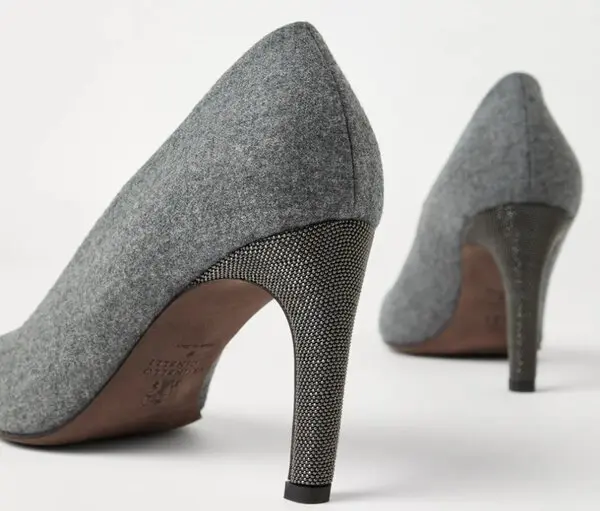 Brunello Cucinelli 85mm Flannel Pumps