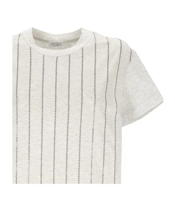 Brunello Cucinelli Striped Crewneck Short-sleeve T-shirt