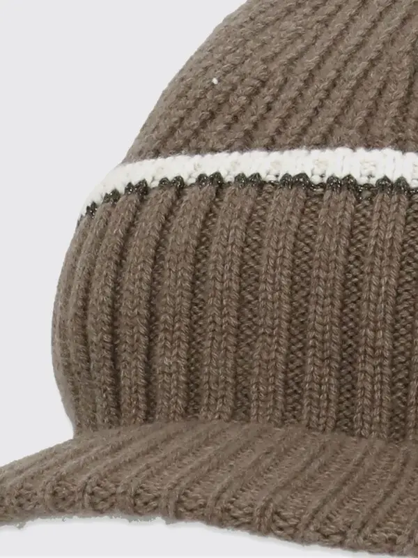 Brunello Cucinelli Knitted Hat With Stripe Detail