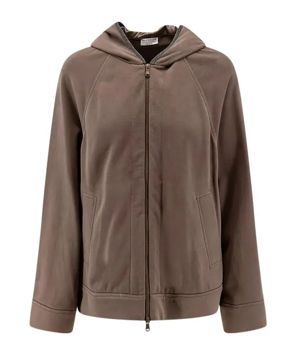 Brunello Cucinelli Hooded Cotton Zip-up Hoodie - Brown
