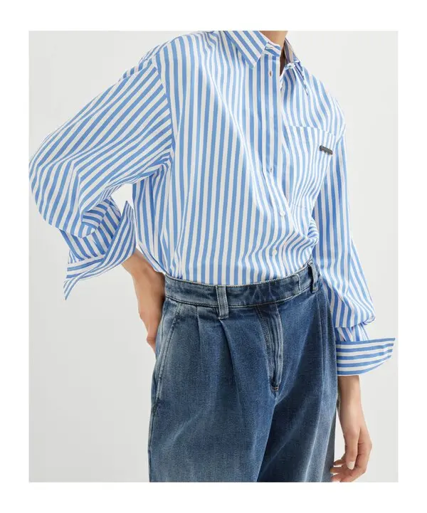 Brunello Cucinelli Striped Long Sleeved Shirt
