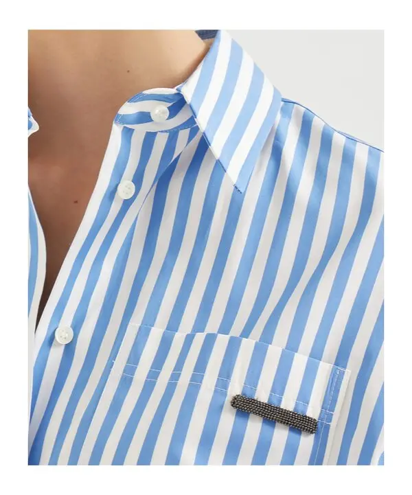 Brunello Cucinelli Striped Long Sleeved Shirt