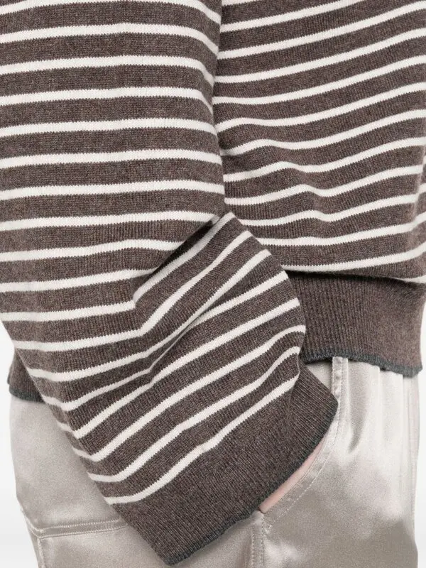 Brunello Cucinelli Striped Round-neck Sweater