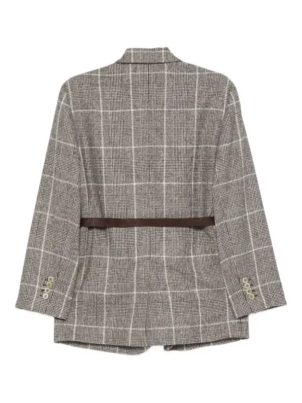 Brunello Cucinelli Checked Belted Jacket