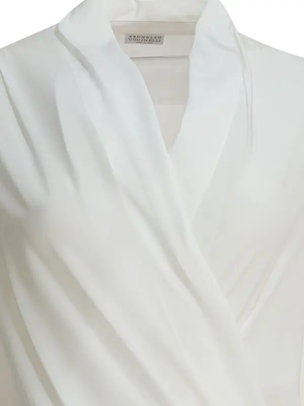 Brunello Cucinelli V-neck Long Sleeve Bodysuit
