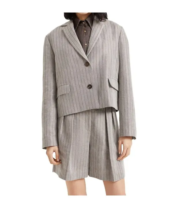 Brunello Cucinelli Single-breasted Pinstriped Blazer
