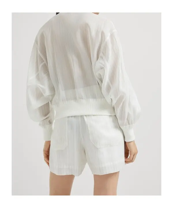 Brunello Cucinelli Striped Bomber Jacket