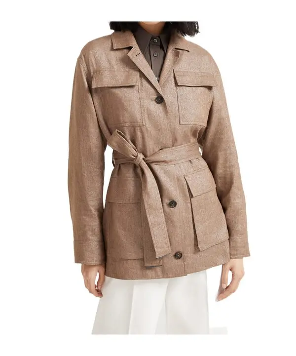 Brunello Cucinelli Long-sleeved Belted Jacket