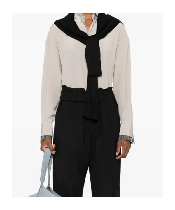 Brunello Cucinelli Sequin Embellished Silk Shirt