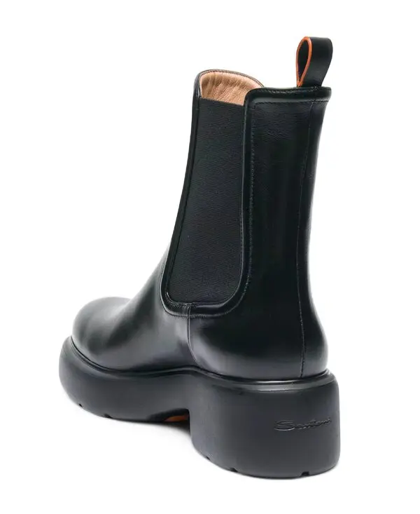 Santoni Leather Easy Ankle Boot