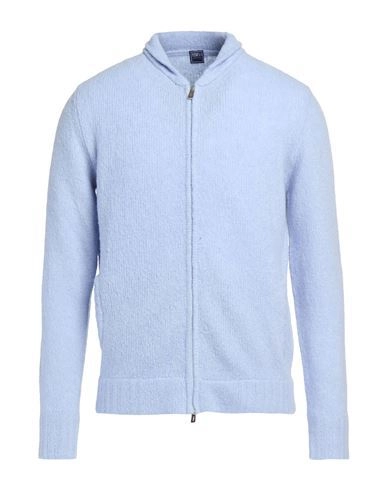 Fedeli Virgin Wool, Cashmere, And Polyamide Zip-up Cardigan - Light Blue