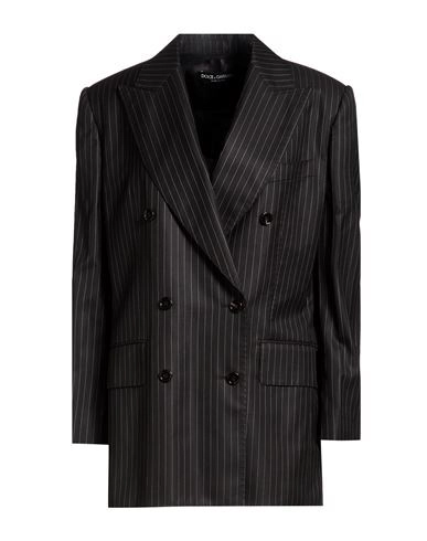 Dolce & Gabbana Wool And Silk Pinstriped Double-breasted Blazer - Black
