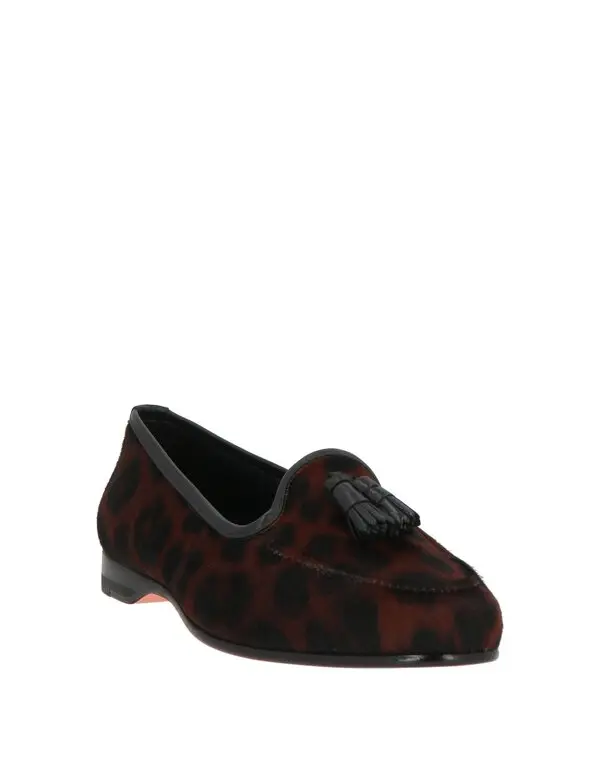 Santoni Calf Hair Loafers With Tassels