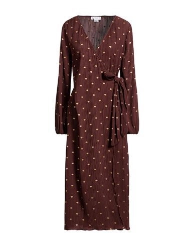 NEVER FULLY DRESSED Midi Dress Size Polyester, Elastane - Brown