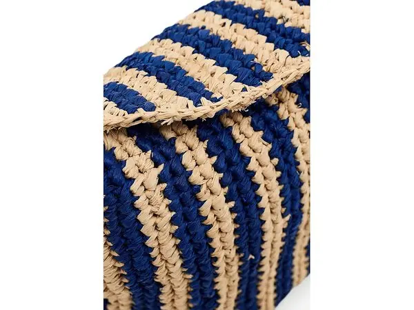 Madewell Handwoven Raffia Shoulder Bag With Striped Pattern