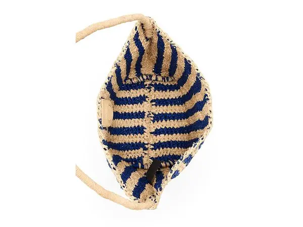Madewell Handwoven Raffia Shoulder Bag With Striped Pattern