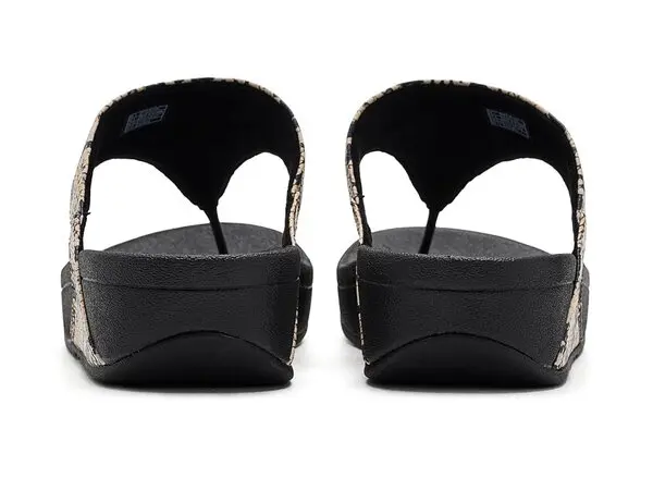 Fitflop Lulu Snake Embossed Wedge Sandals - Black