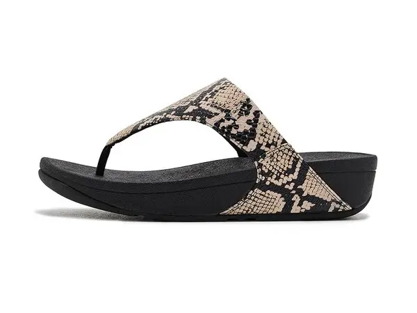 Fitflop Lulu Snake Embossed Wedge Sandals - Black