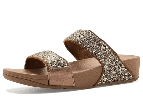 Fitflop Lulu Glitter Two-bar Slides - Brown