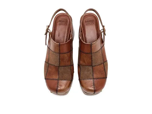 FRYE AND CO. Wylie Patchwork Clogs High Heel - Brown
