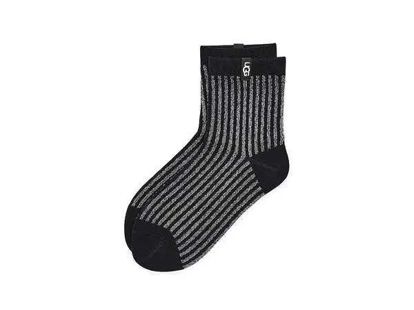 UGG Plora Shimmer Quarter Crew Socks - Black