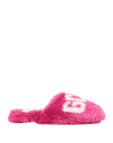 Gcds Textile Slippers With Plush Fabric And Logo - Fuchsia