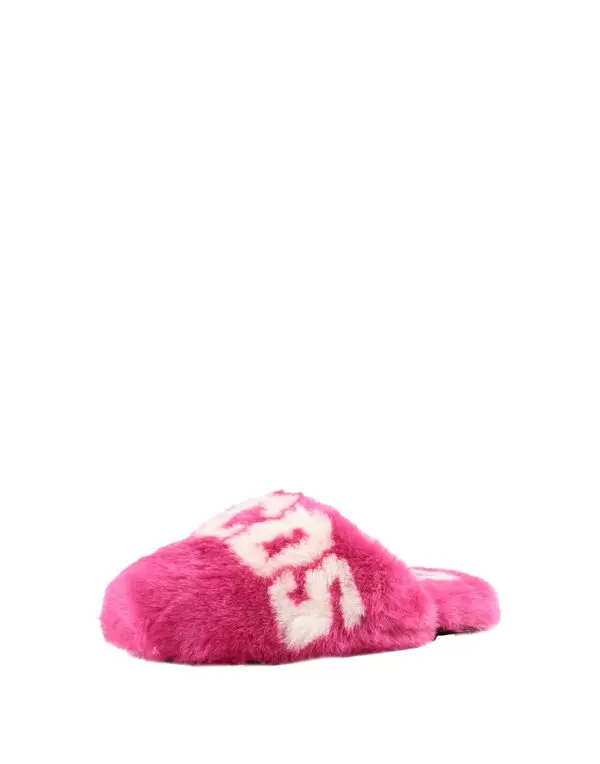 Gcds Textile Slippers With Plush Fabric And Logo