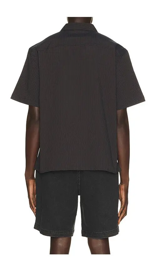 PERCIVAL Rowan Seersucker Boxy Shirt In Blue