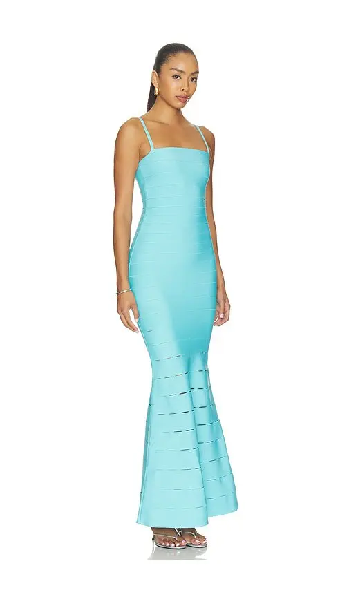 Herve Leger The Elora Gown In Blue