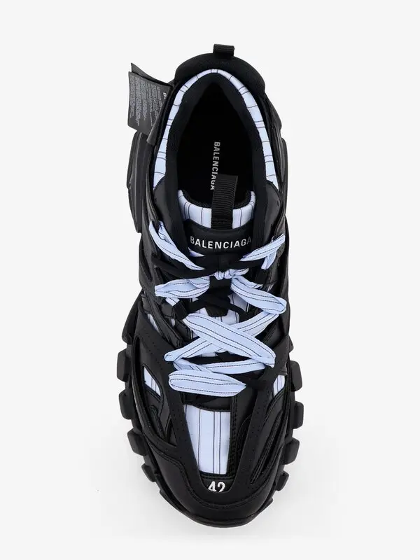 Balenciaga Track Polyurethane Sneakers With Side Logo - Black