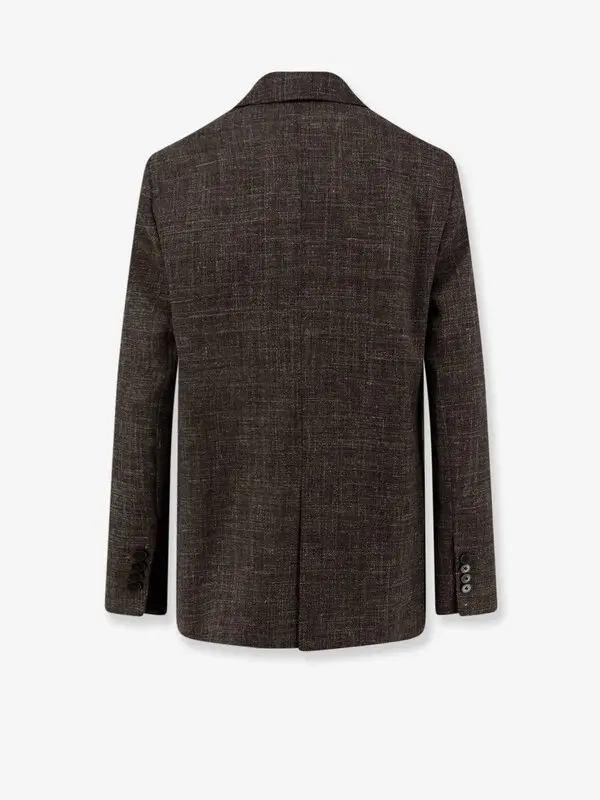 ALYSI Doublebreasted Wool And Linen Blend Blazer